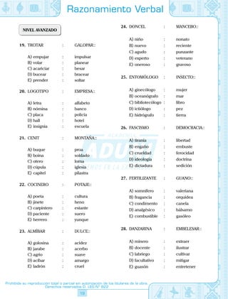 Razonamiento verbal 1 | PDF