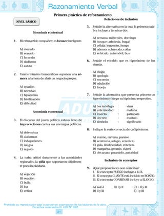 Razonamiento verbal 1 | PDF