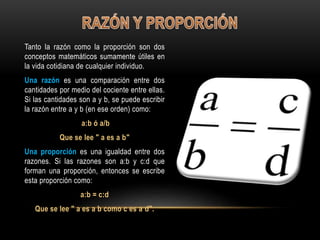 Razones, proporciones y porcentajes. | PPTX