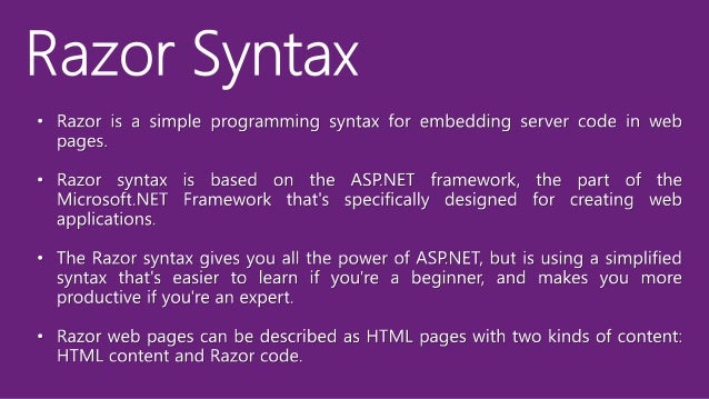Aspnet Mvc Razor Syntax