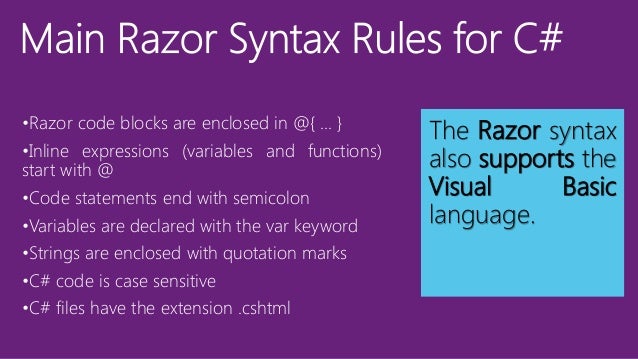 Aspnet Mvc Razor Syntax