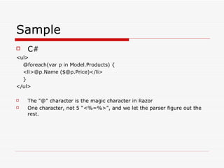 Razor new view engine asp.net | Web Design and HTML | Internet