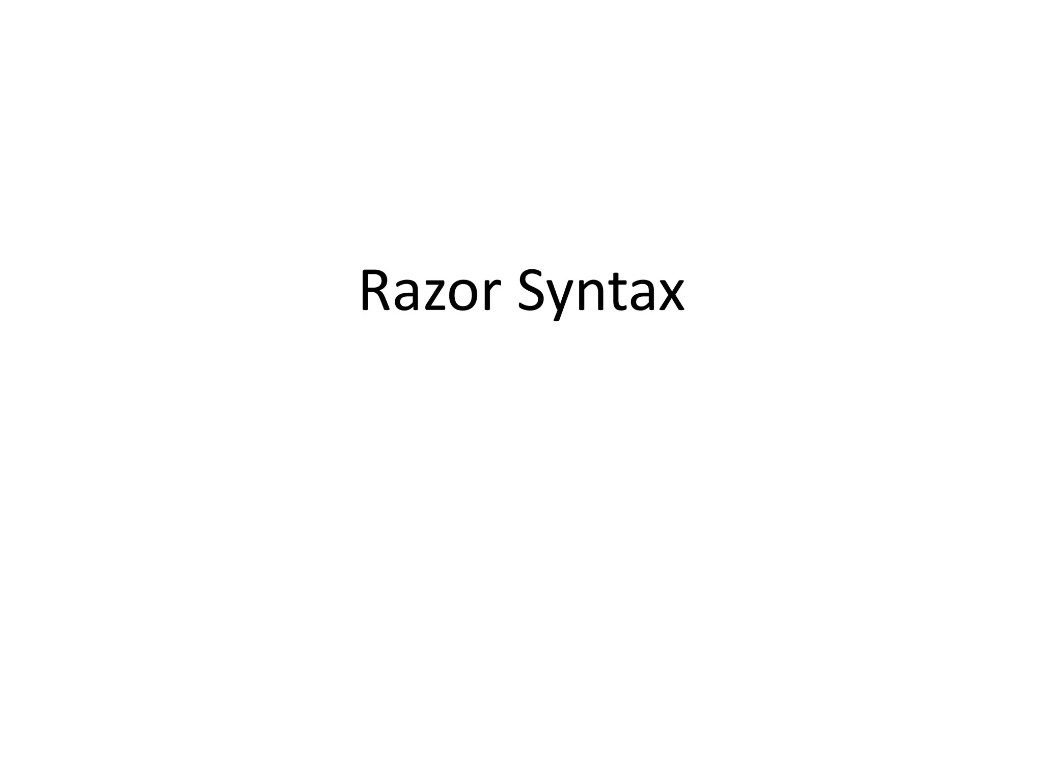 Razor syntax | PPTX