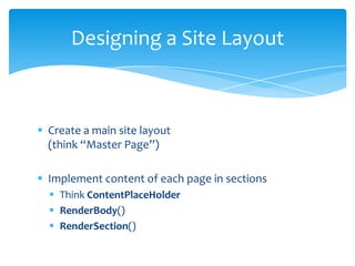 Razor and the Art of Templating | PPTX | Web Design and HTML | Internet