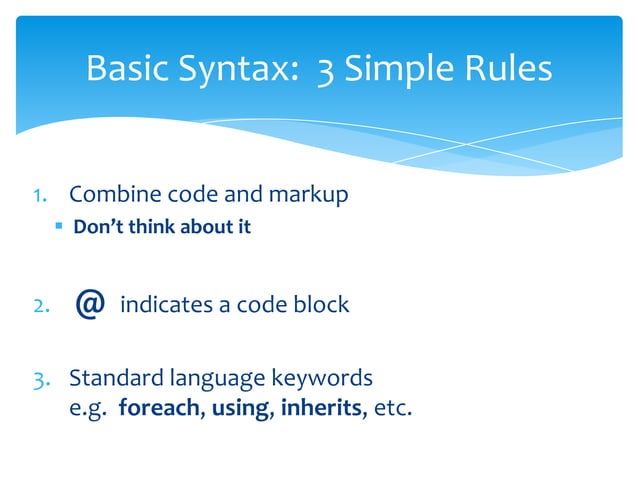 Razor and the Art of Templating | PPT