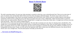 Razor Vs Electric Razor | PPT