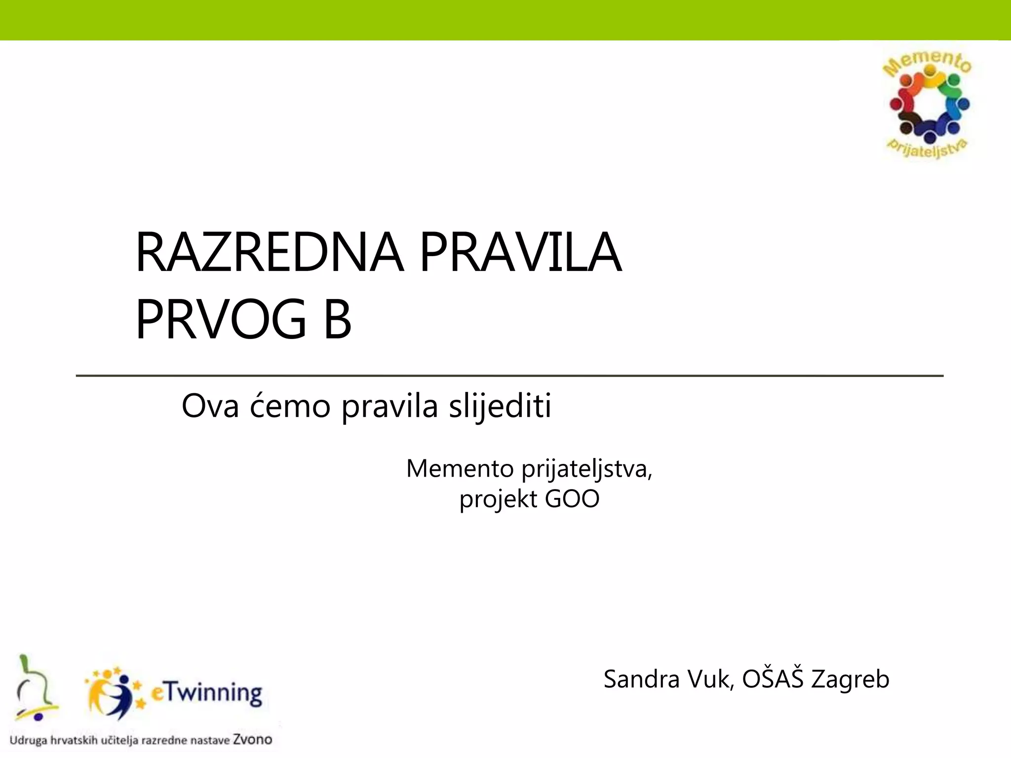 Razredna pravila memento prijateljstva | PPTX