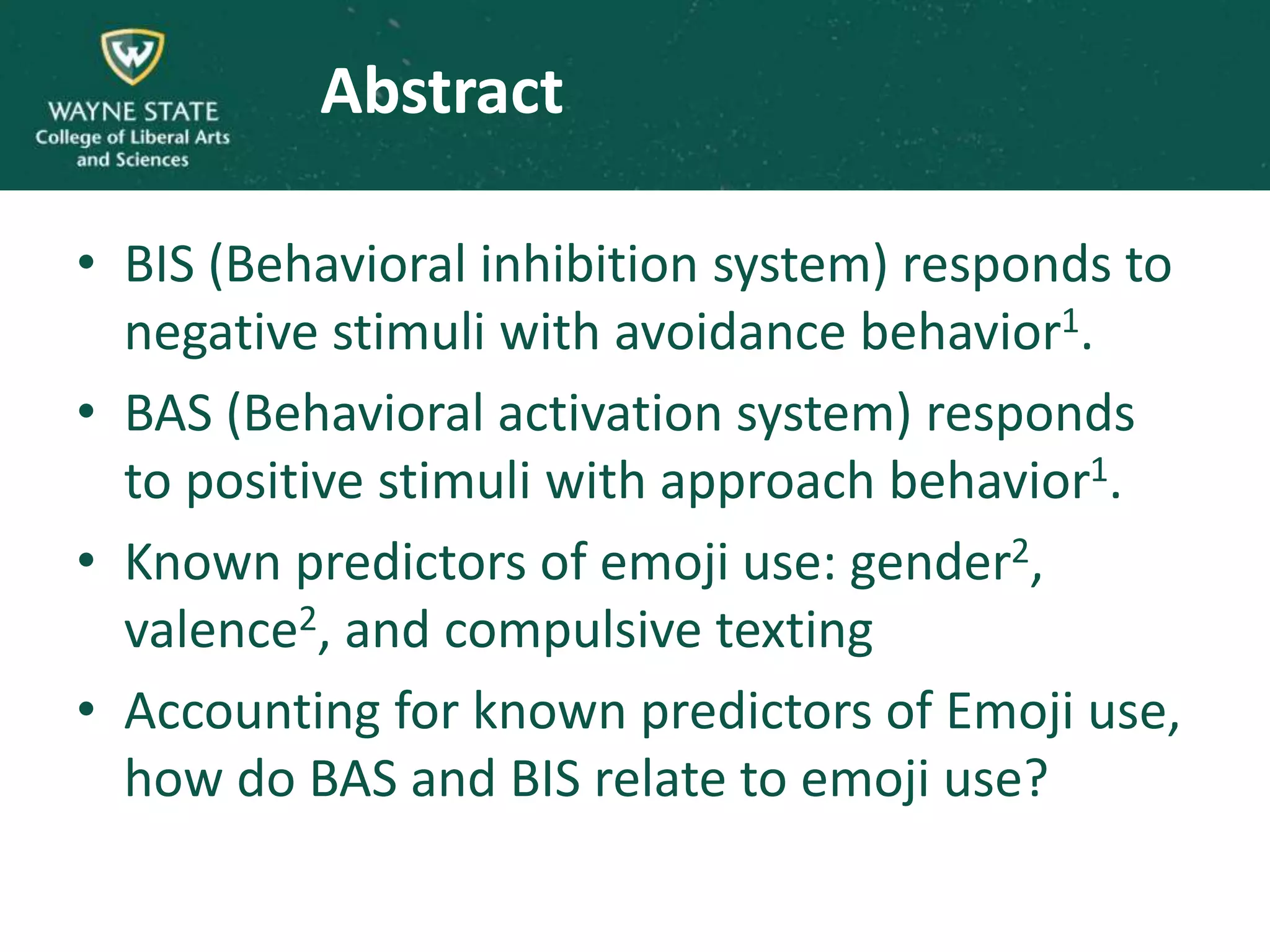 Approach and Avoidance in Emoji Use Motivations | PPT