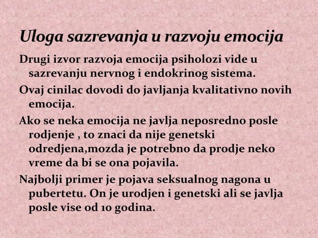 RAZVOJ EMOCIJA KOD DECE | PPT