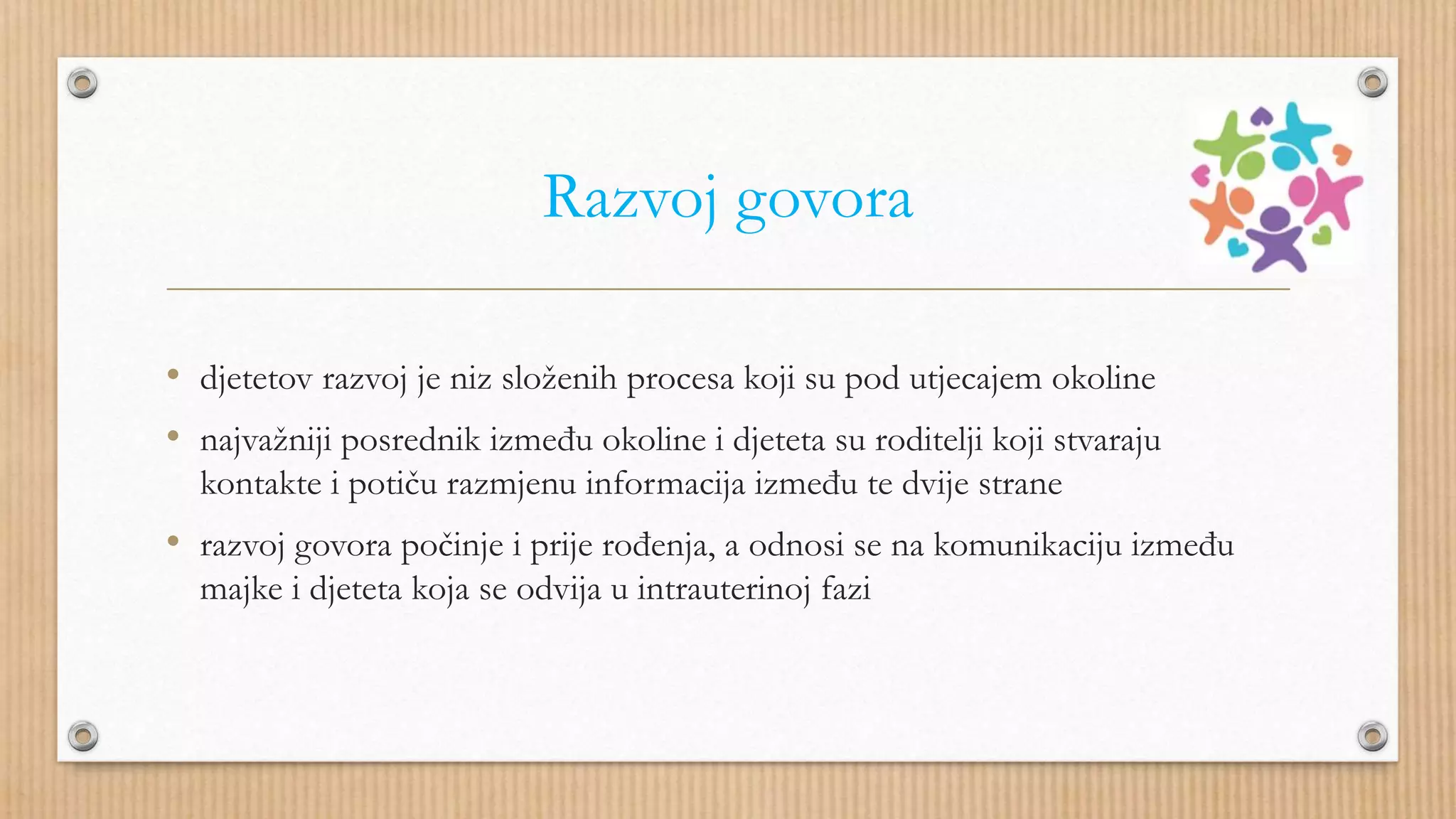 Razvoj govora kod predškolske djece | PPTX