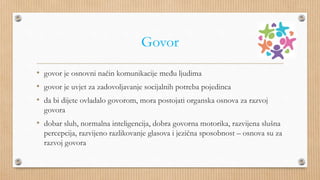 Razvoj govora kod predškolske djece | PPTX