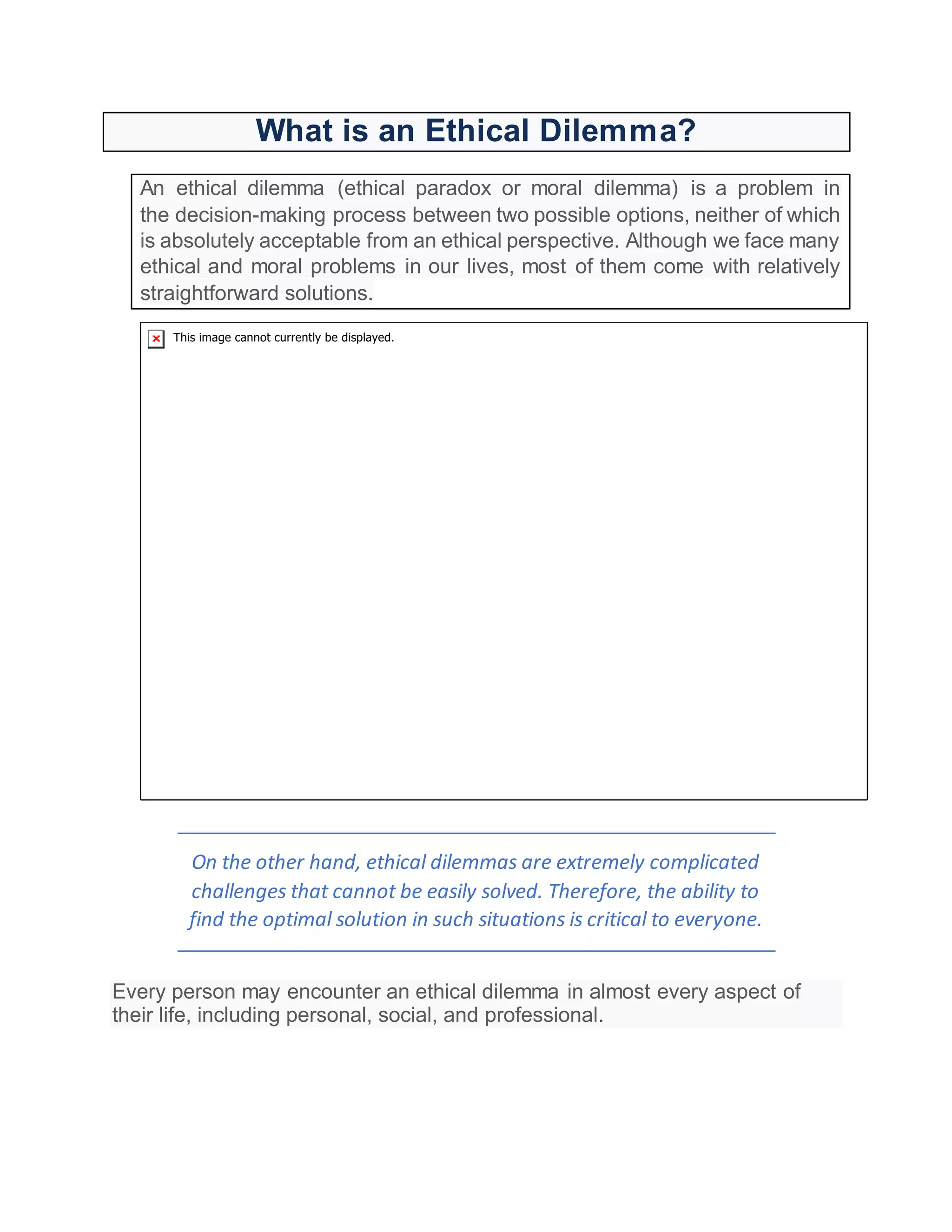 Business Ethics Dilemma | PDF
