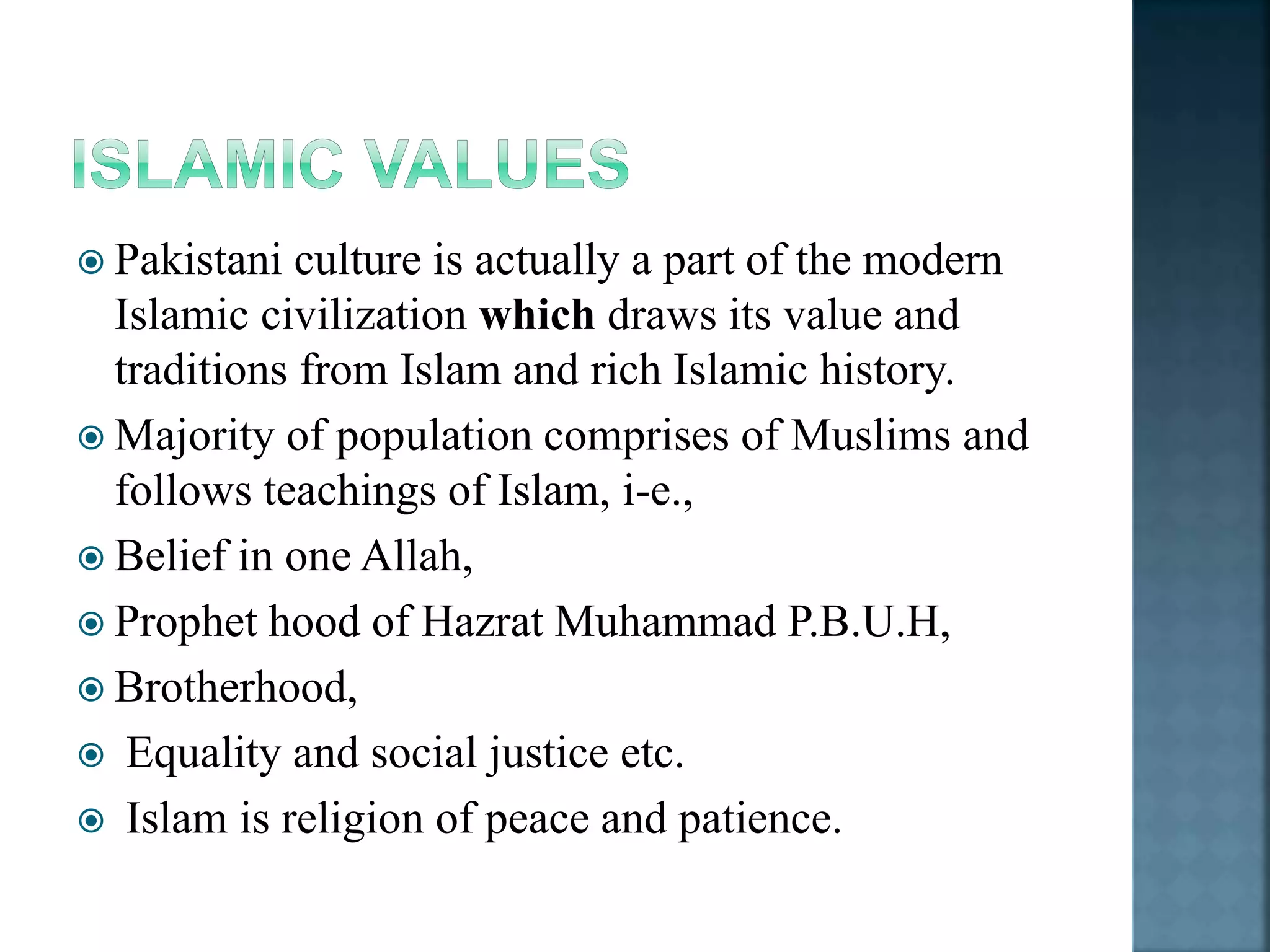 culture and cultural element of a Pakistani community | PPTX
