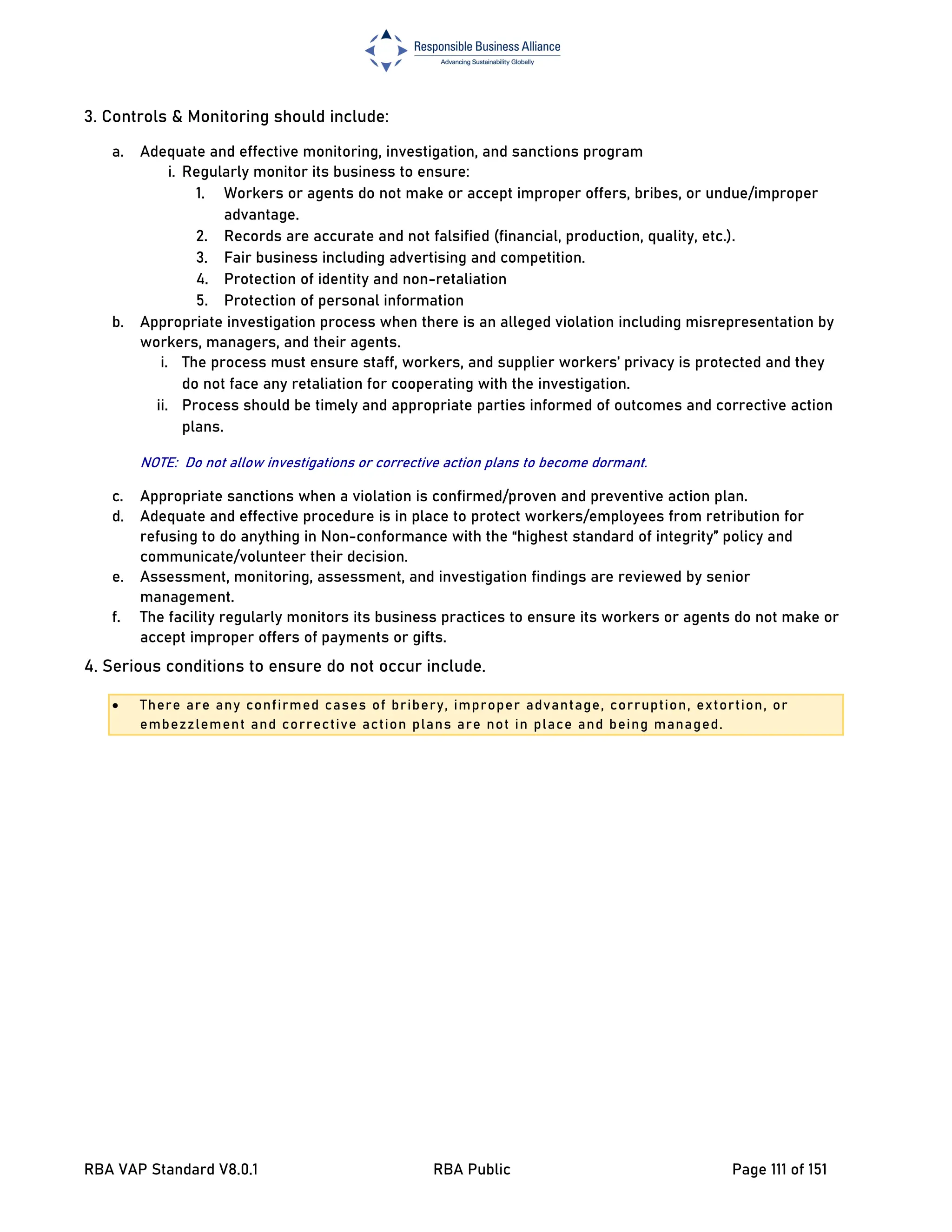 RBA-VAP-Standard Responsible Business Alliance Code of Conduct v8.0 | PDF