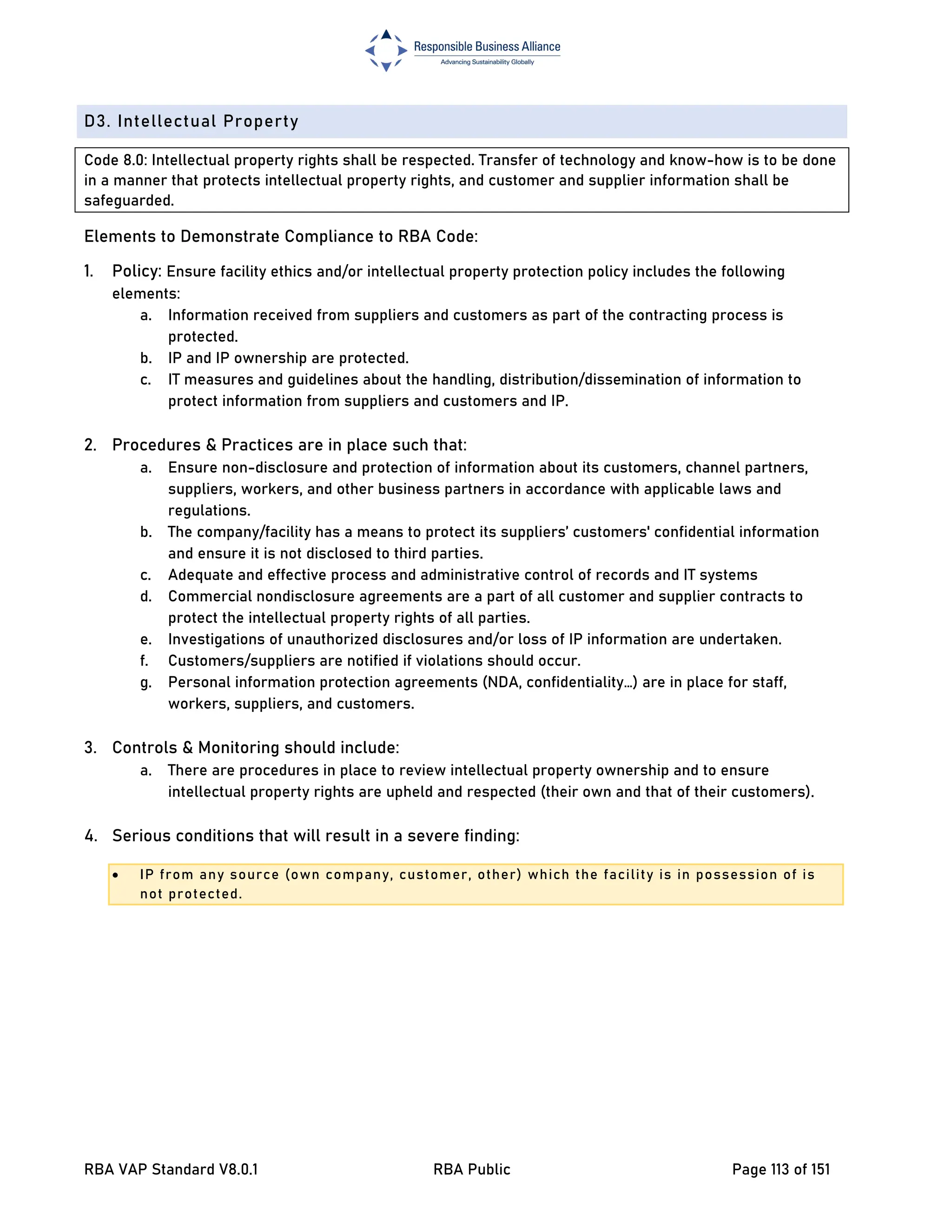 RBA-VAP-Standard Responsible Business Alliance Code of Conduct v8.0 | PDF