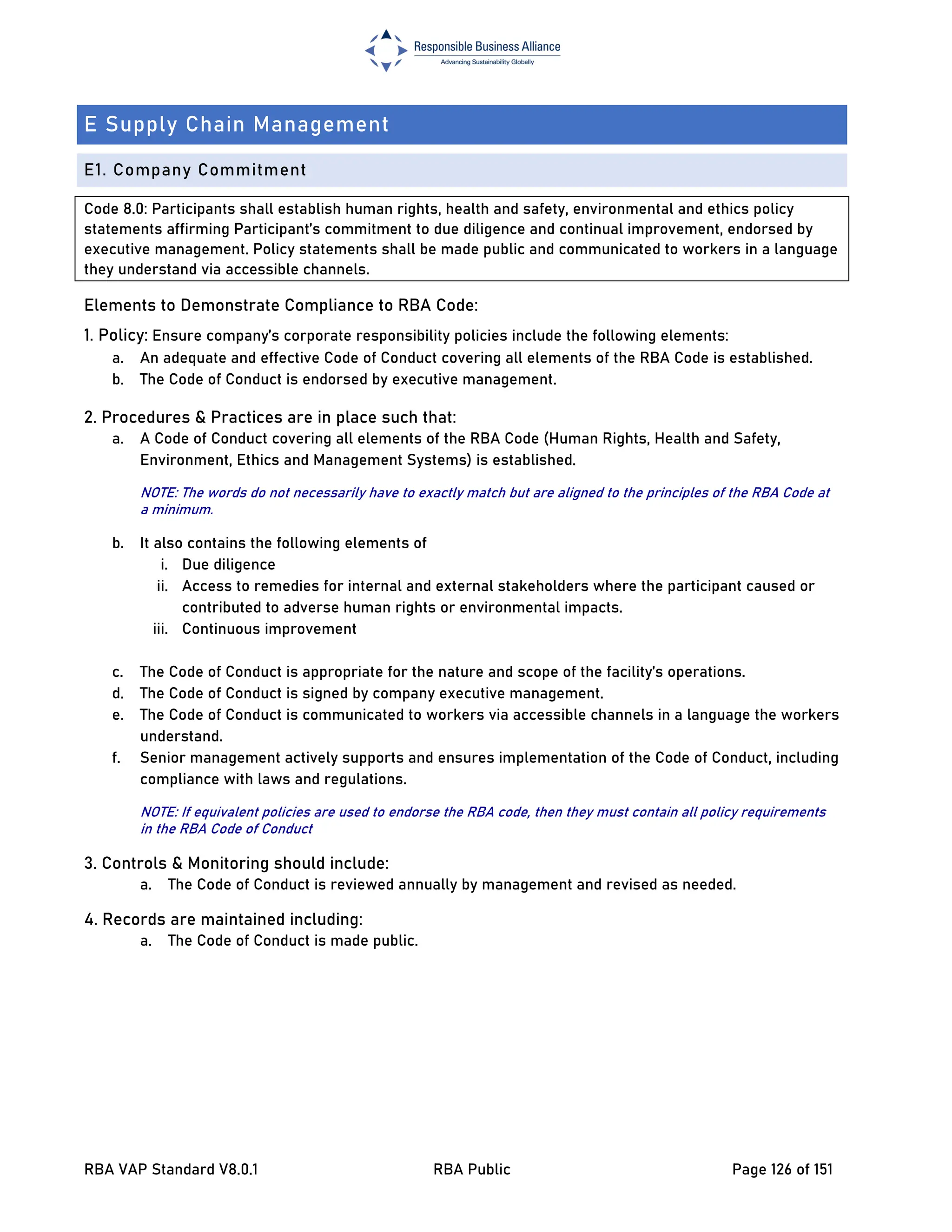 RBA-VAP-Standard Responsible Business Alliance Code of Conduct v8.0 | PDF