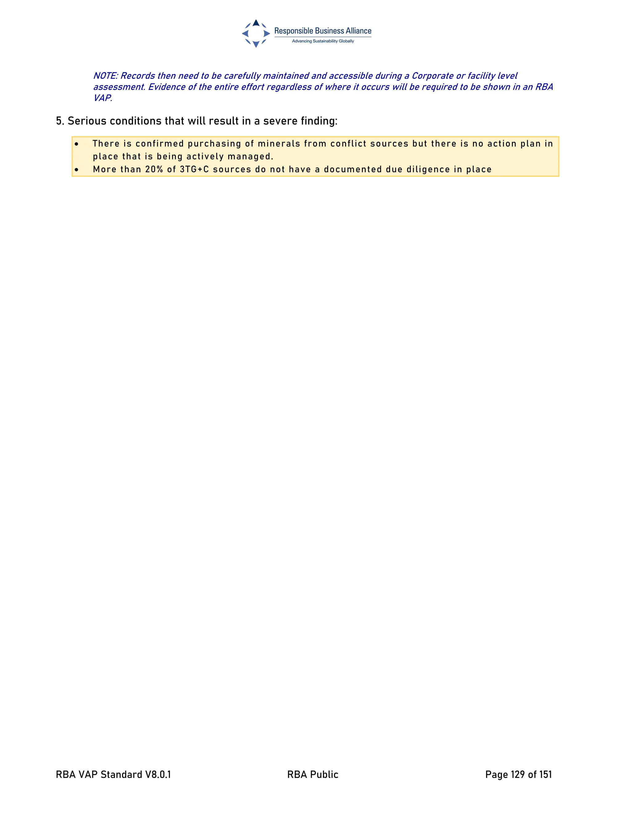 RBA-VAP-Standard Responsible Business Alliance Code of Conduct v8.0 | PDF