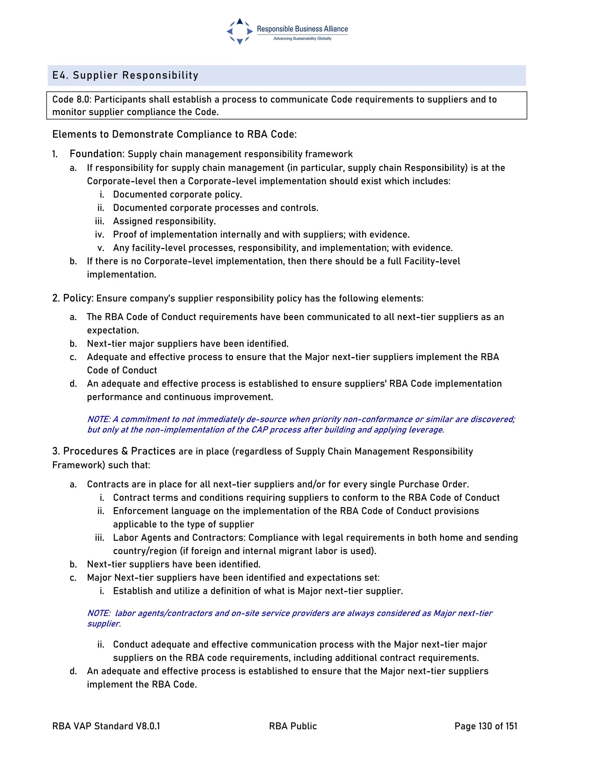 RBA-VAP-Standard Responsible Business Alliance Code of Conduct v8.0 | PDF