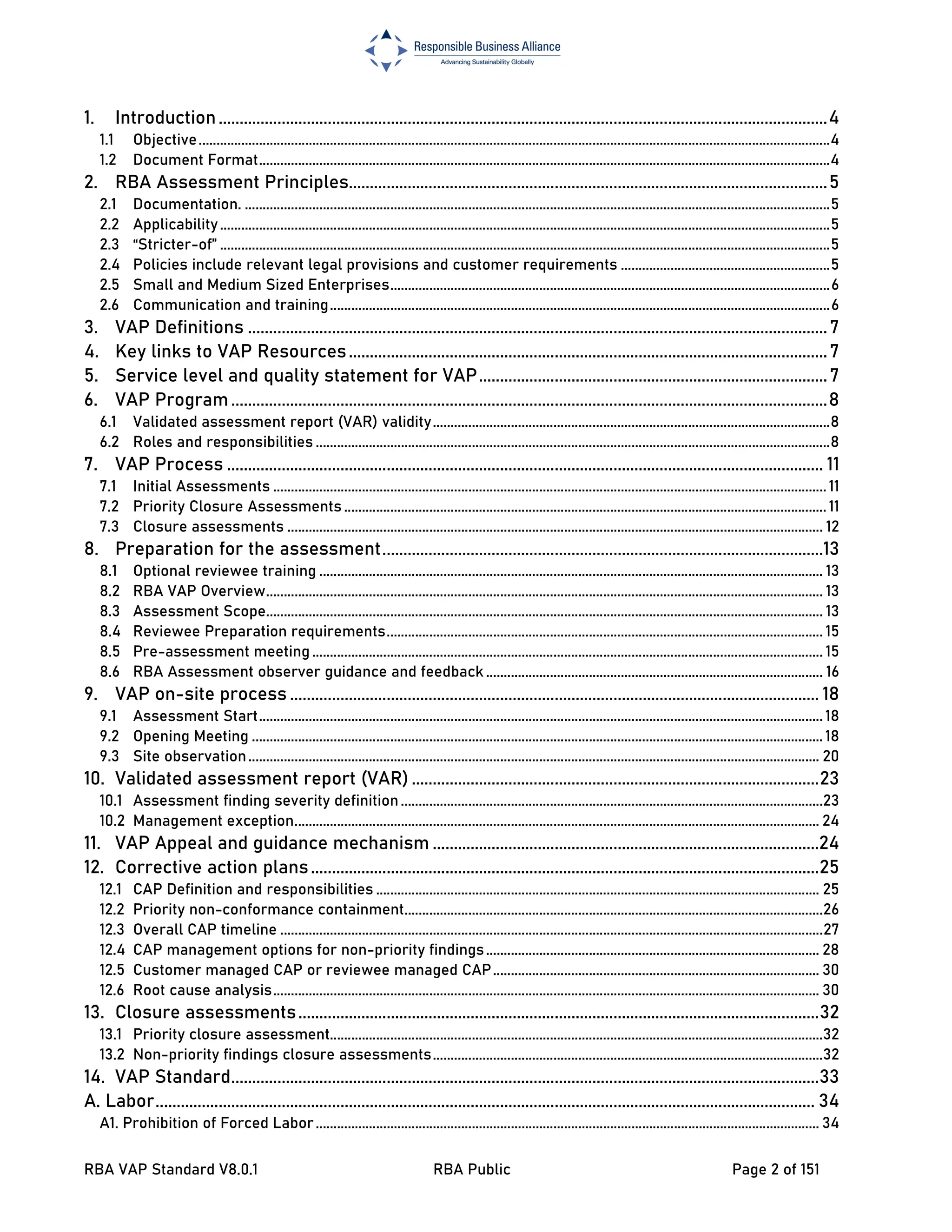RBA-VAP-Standard Responsible Business Alliance Code of Conduct v8.0 | PDF
