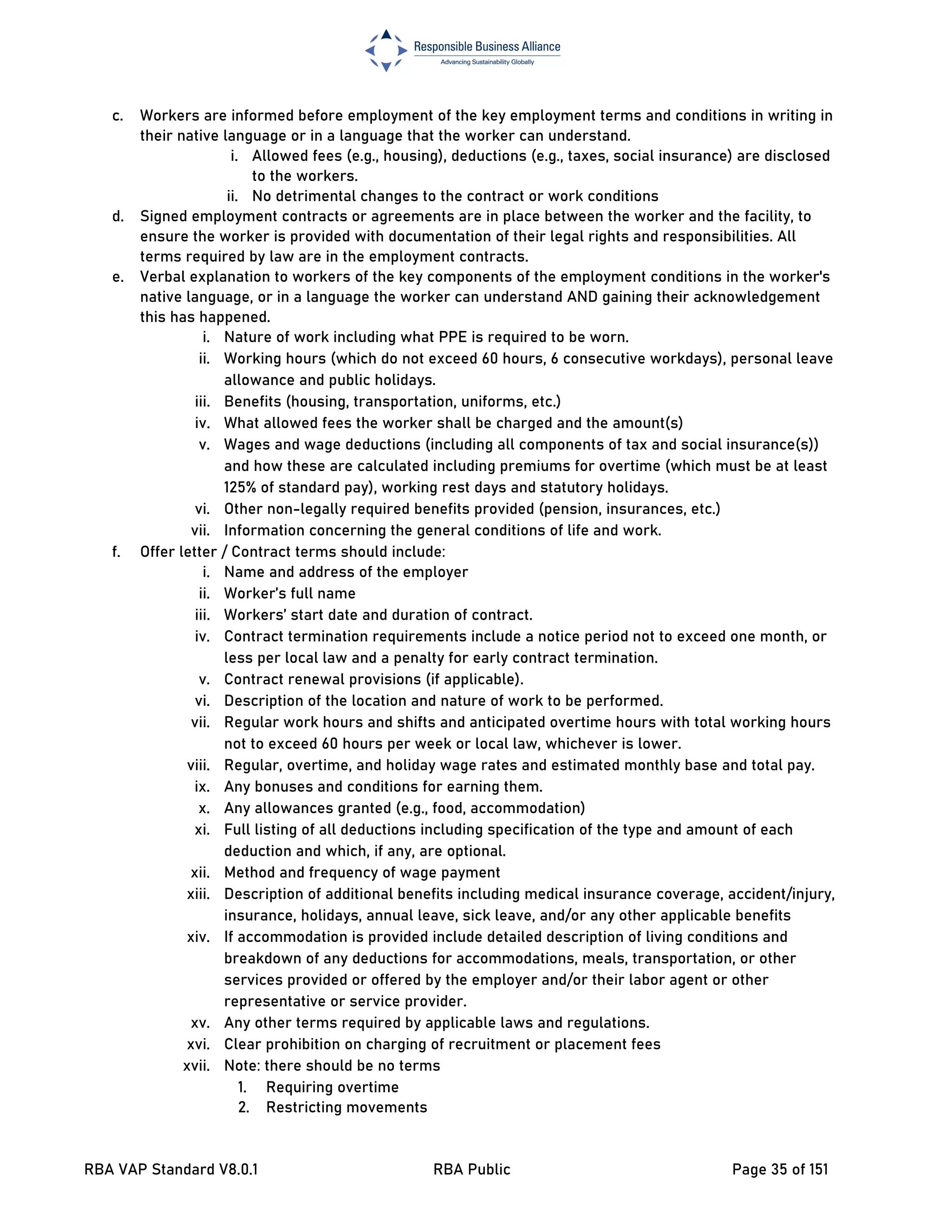 RBA-VAP-Standard Responsible Business Alliance Code of Conduct v8.0 | PDF