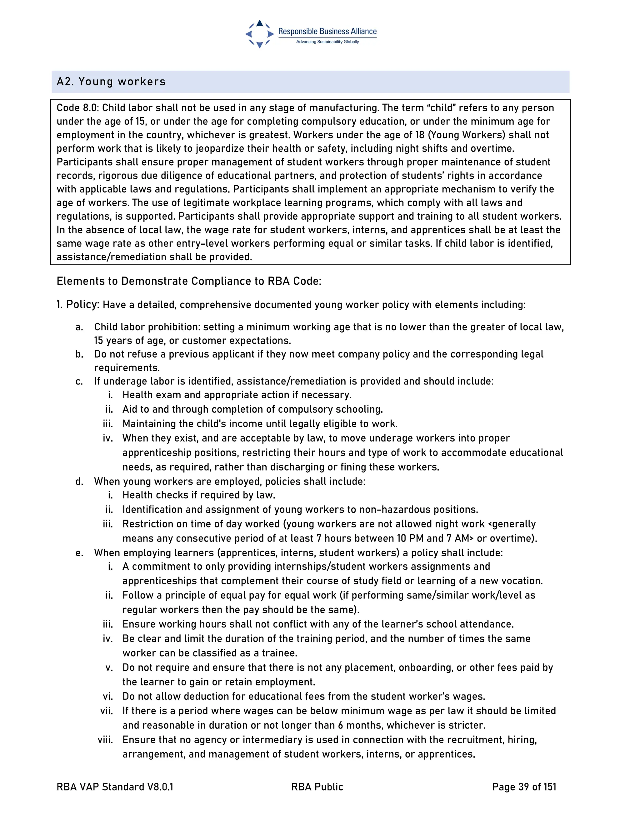 RBA-VAP-Standard Responsible Business Alliance Code of Conduct v8.0 | PDF