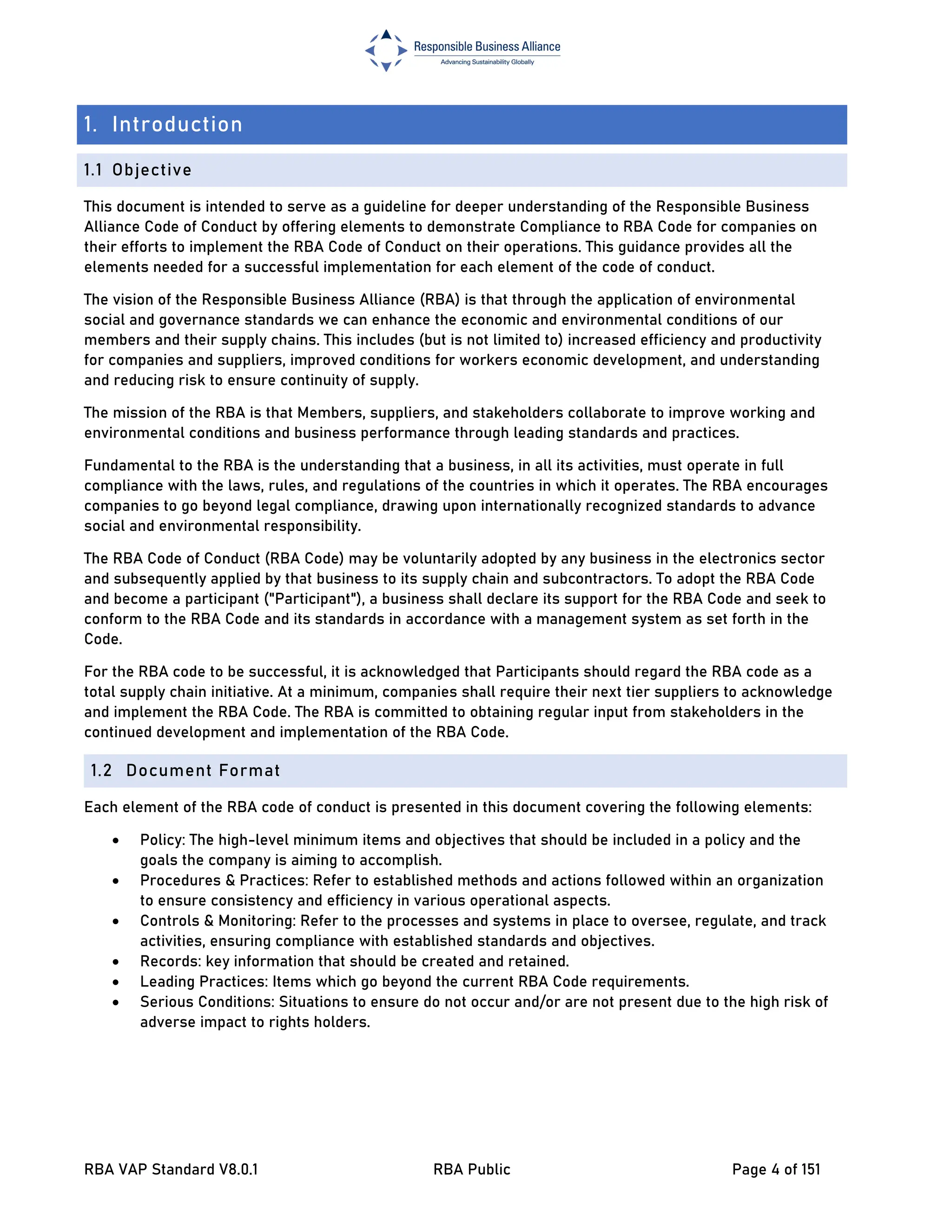 RBA-VAP-Standard Responsible Business Alliance Code of Conduct v8.0 | PDF