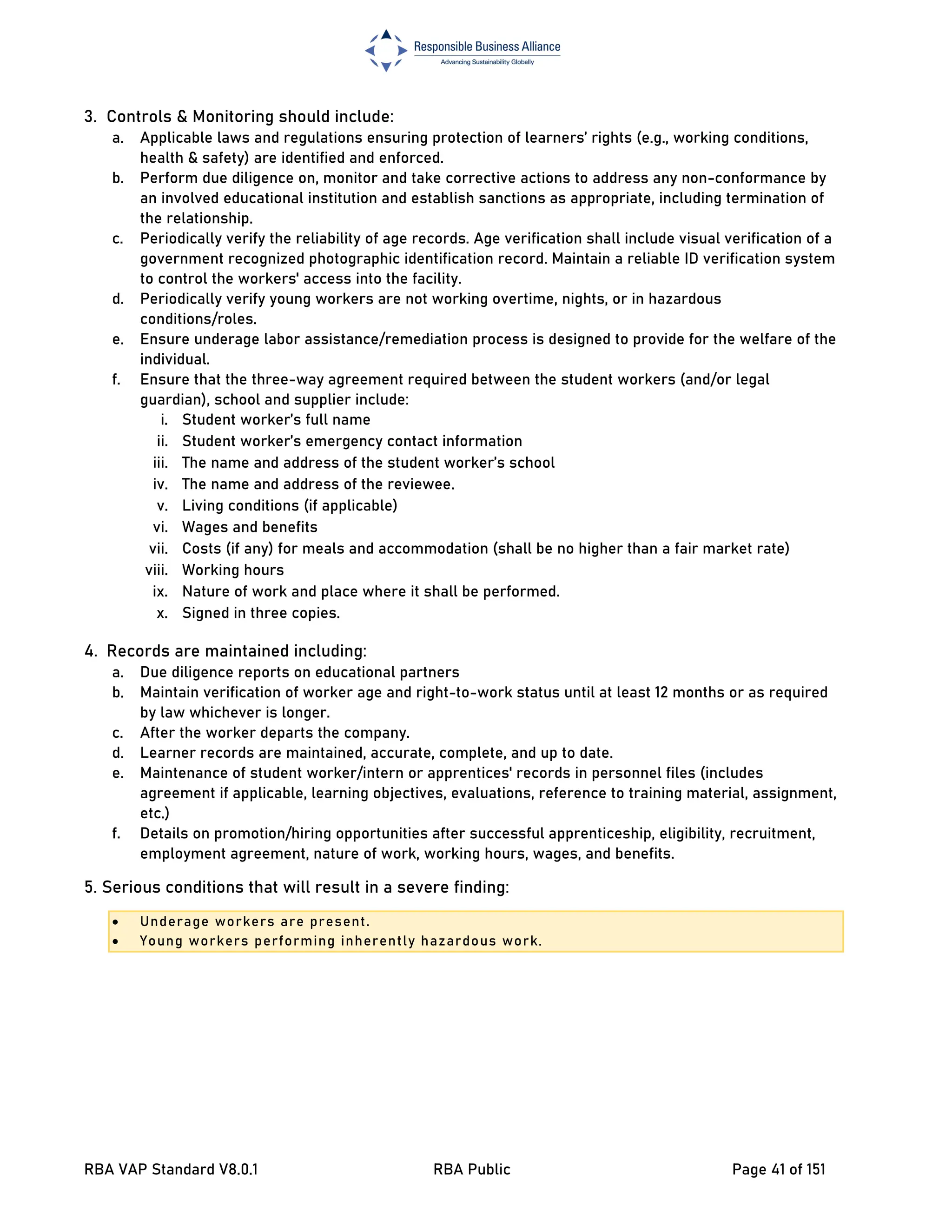 RBA-VAP-Standard Responsible Business Alliance Code of Conduct v8.0 | PDF