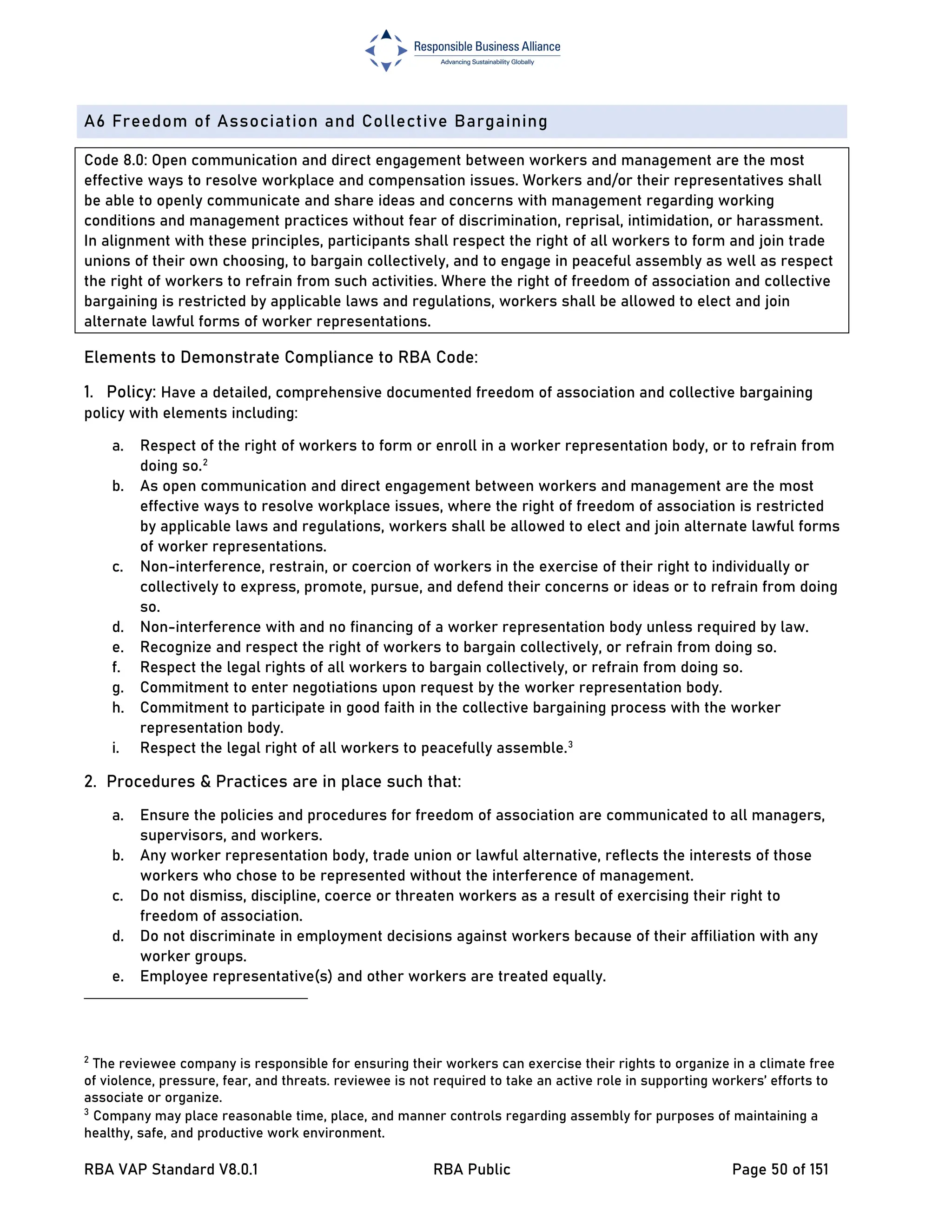 RBA-VAP-Standard Responsible Business Alliance Code of Conduct v8.0 | PDF