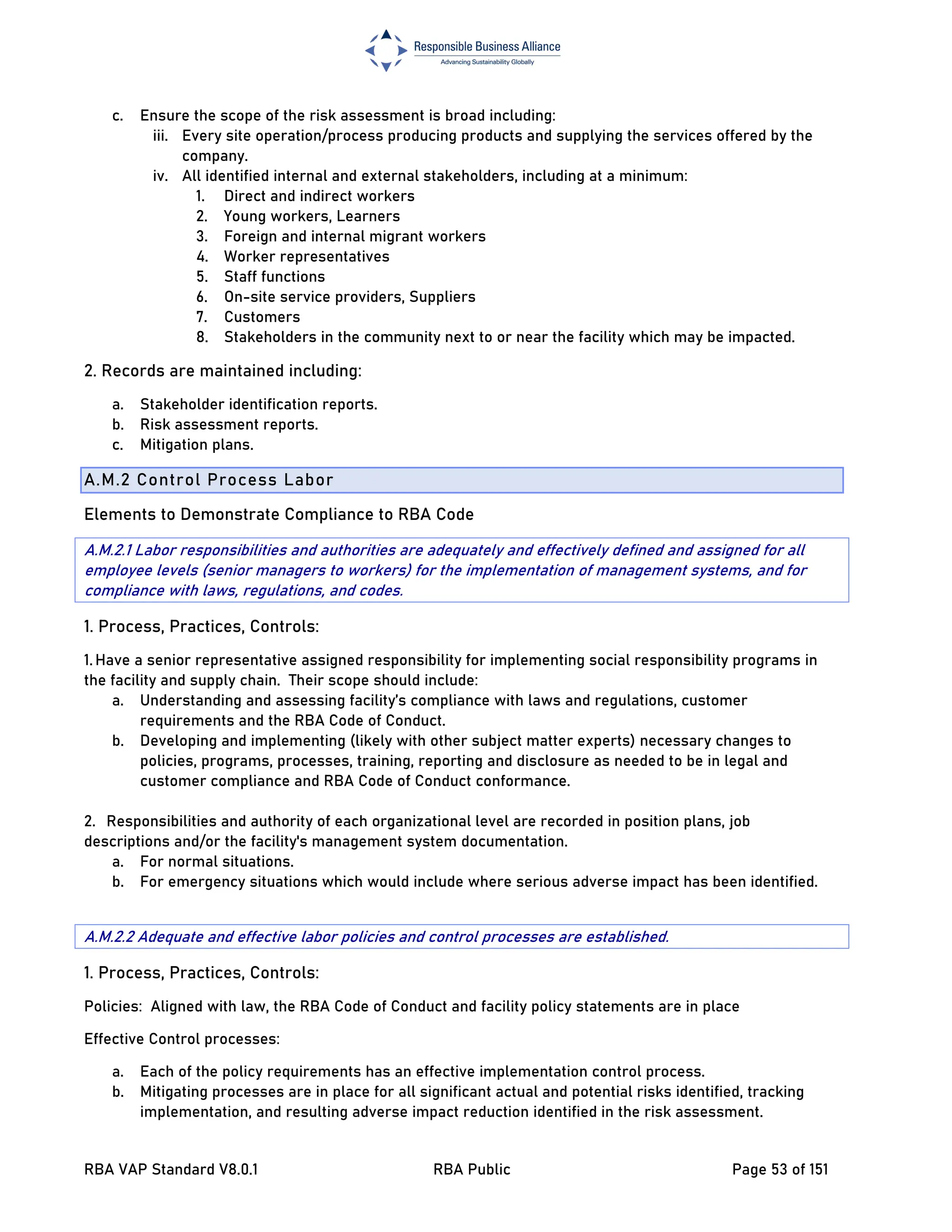 RBA-VAP-Standard Responsible Business Alliance Code of Conduct v8.0 | PDF