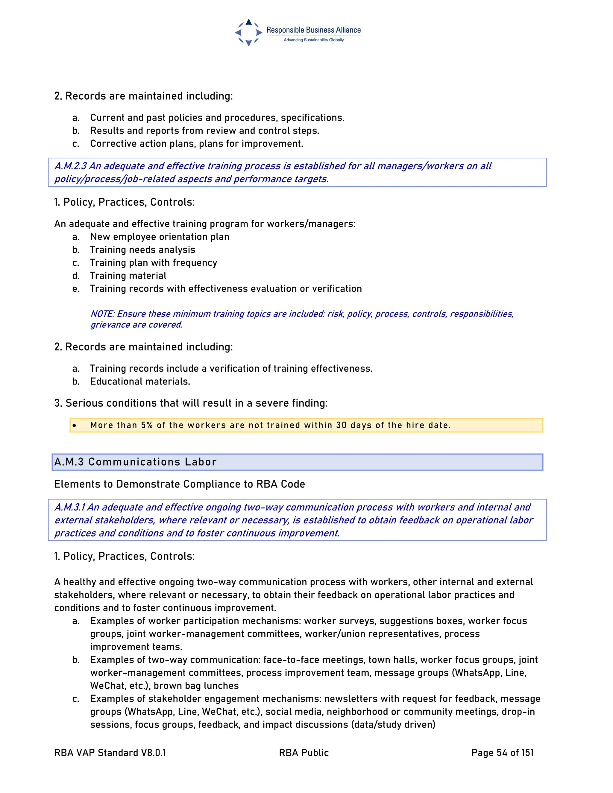 RBA-VAP-Standard Responsible Business Alliance Code of Conduct v8.0 | PDF