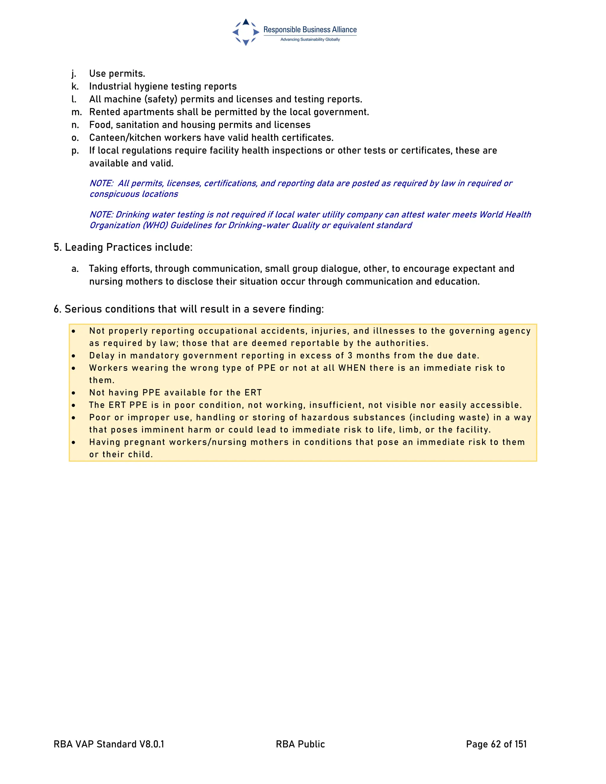 RBA-VAP-Standard Responsible Business Alliance Code of Conduct v8.0 | PDF