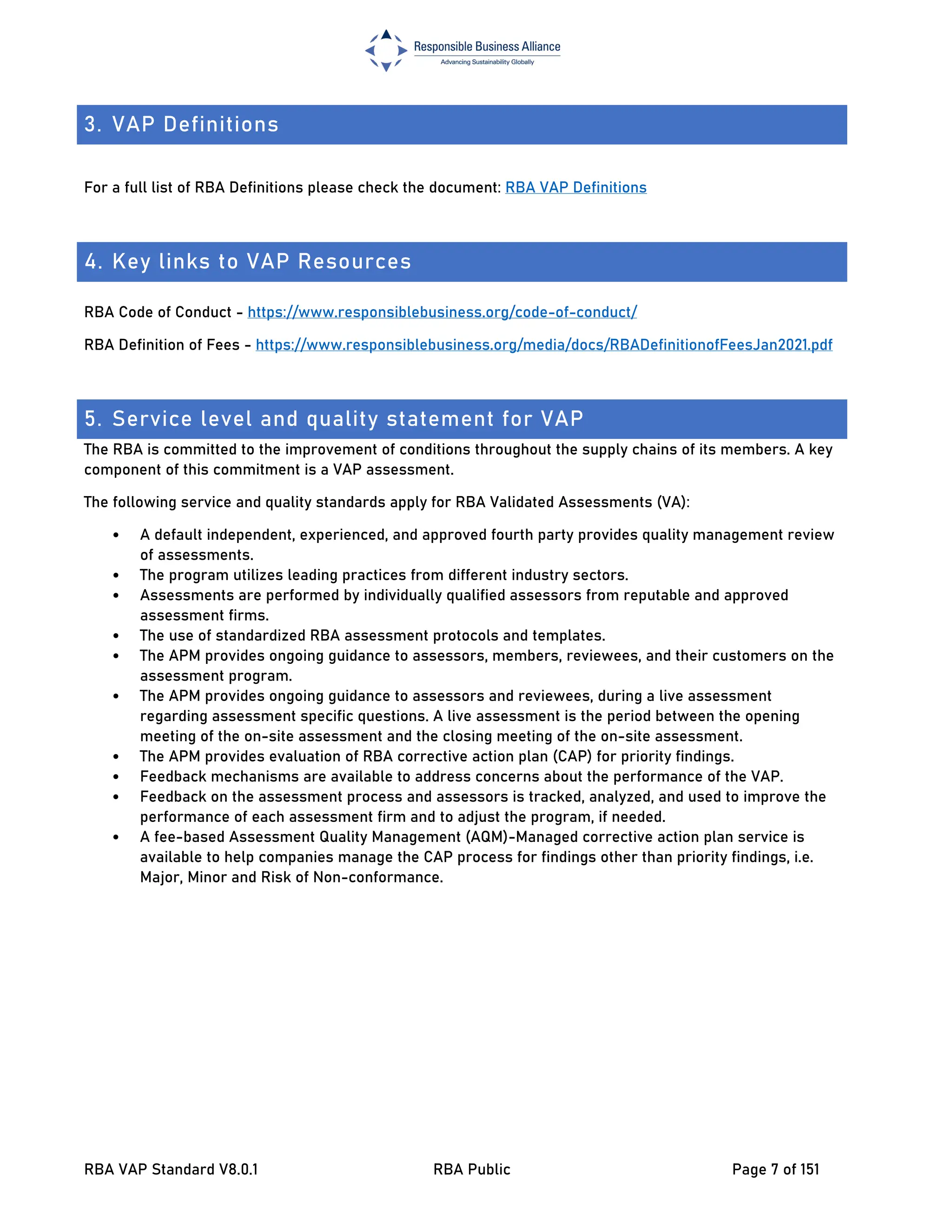 RBA-VAP-Standard Responsible Business Alliance Code of Conduct v8.0 | PDF