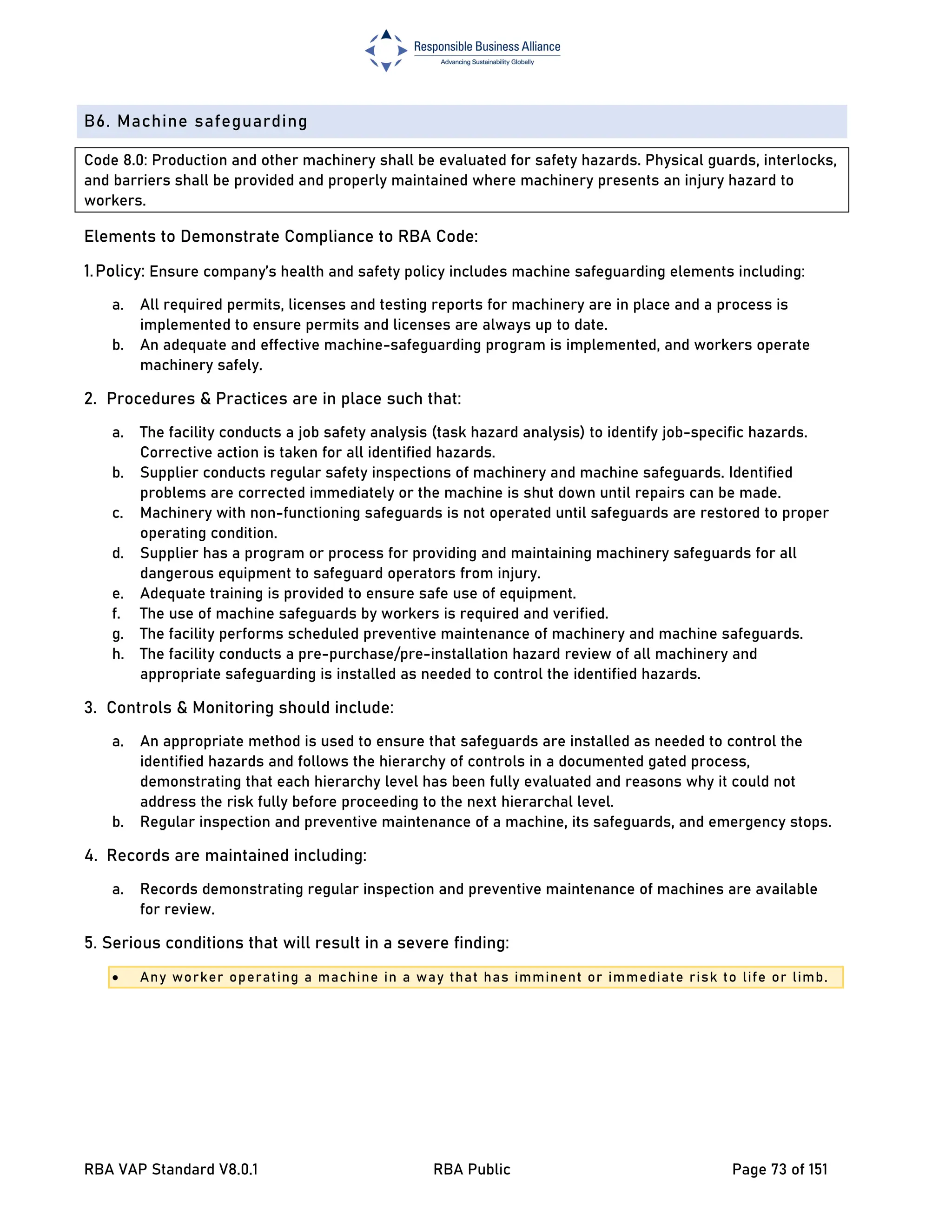 RBA-VAP-Standard Responsible Business Alliance Code of Conduct v8.0 | PDF