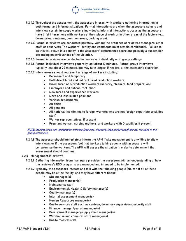 RBA-VAP-Standard Responsible Business Alliance Code of Conduct v8.0 | PDF