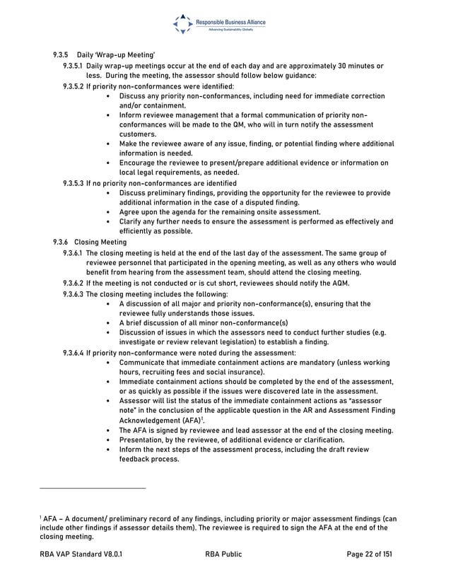 RBA-VAP-Standard Responsible Business Alliance Code of Conduct v8.0 | PDF