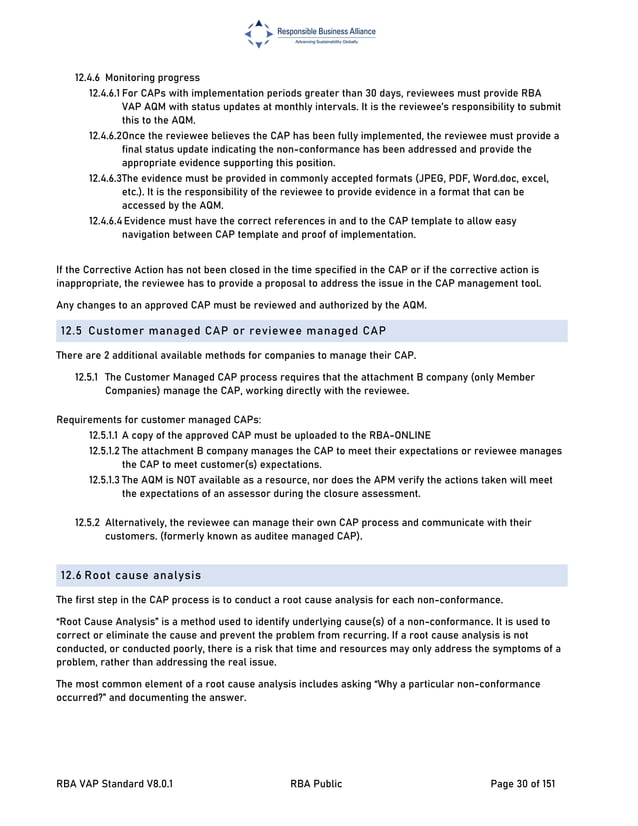 RBA-VAP-Standard Responsible Business Alliance Code of Conduct v8.0 | PDF