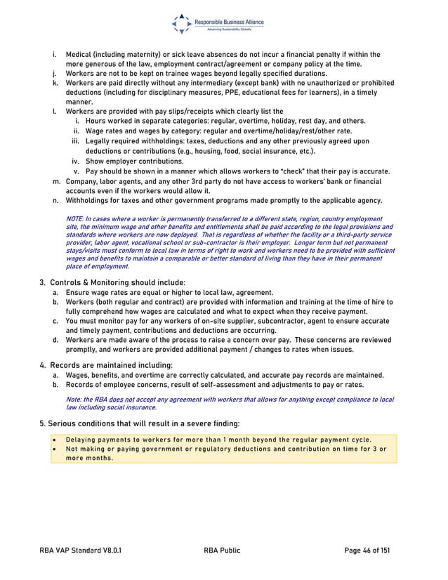 RBA-VAP-Standard Responsible Business Alliance Code of Conduct v8.0 | PDF