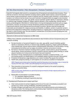 RBA-VAP-Standard Responsible Business Alliance Code of Conduct v8.0 | PDF