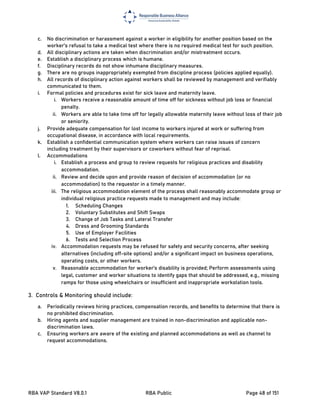 RBA-VAP-Standard Responsible Business Alliance Code of Conduct v8.0 | PDF