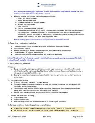 RBA-VAP-Standard Responsible Business Alliance Code of Conduct v8.0 | PDF