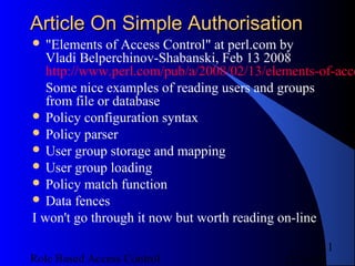 Role based access control | PPT