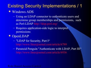 Role based access control | PPT