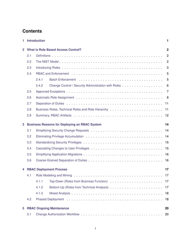 Role Based Access Control - Overview | PDF