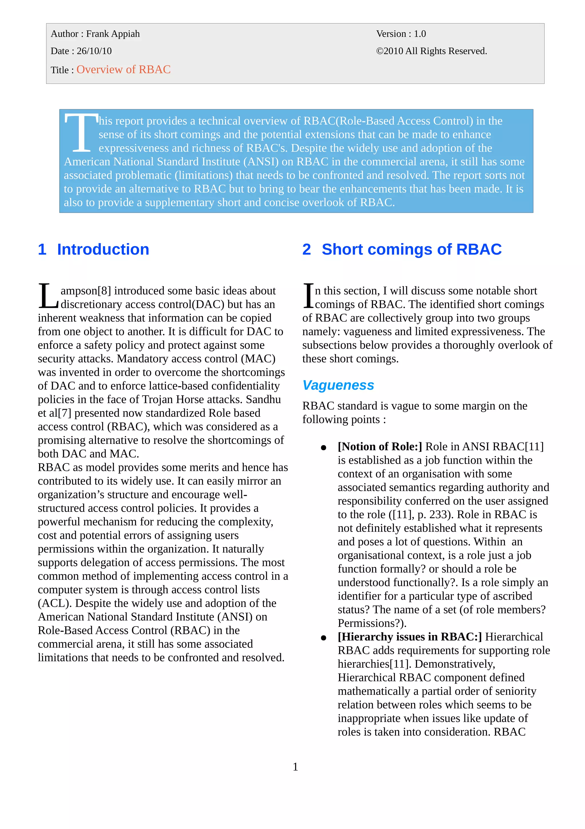 Overview Of RBAC | PDF