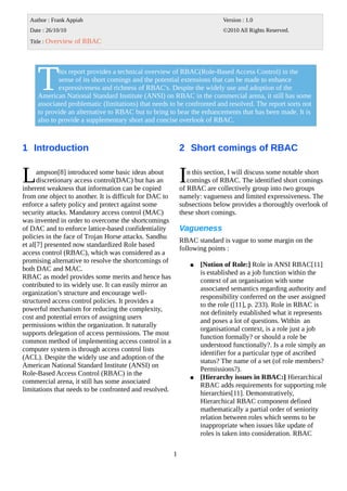 Overview Of RBAC | PDF