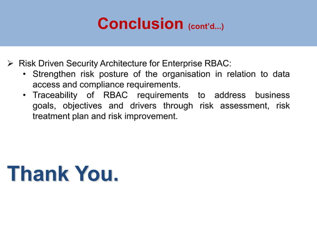 E-RBAC Development - A Risk Based Security Architecture Approach | PPT