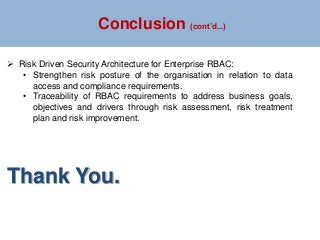 E-RBAC Development - A Risk Based Security Architecture Approach | PPT
