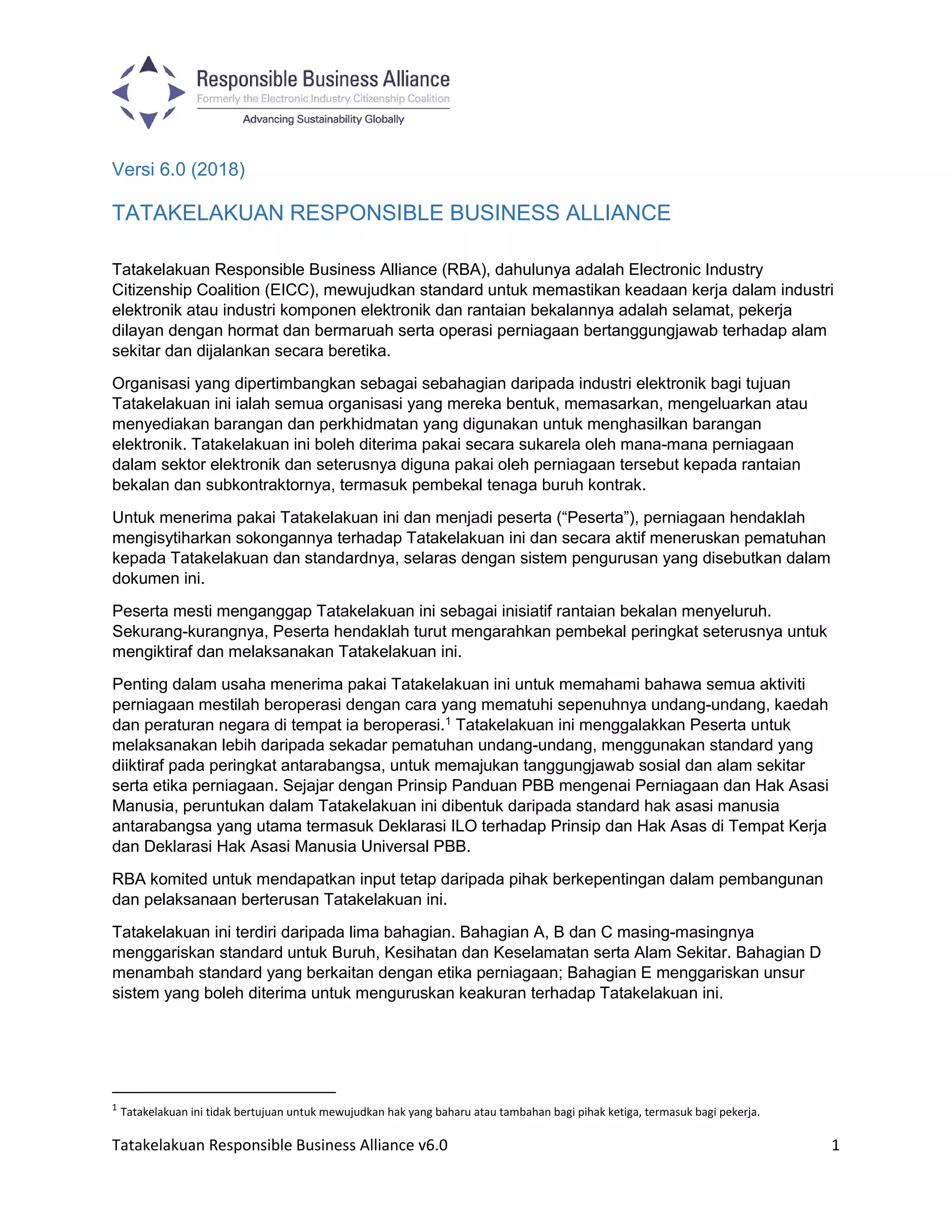 Rba code of conduct 6.0 malay | PDF