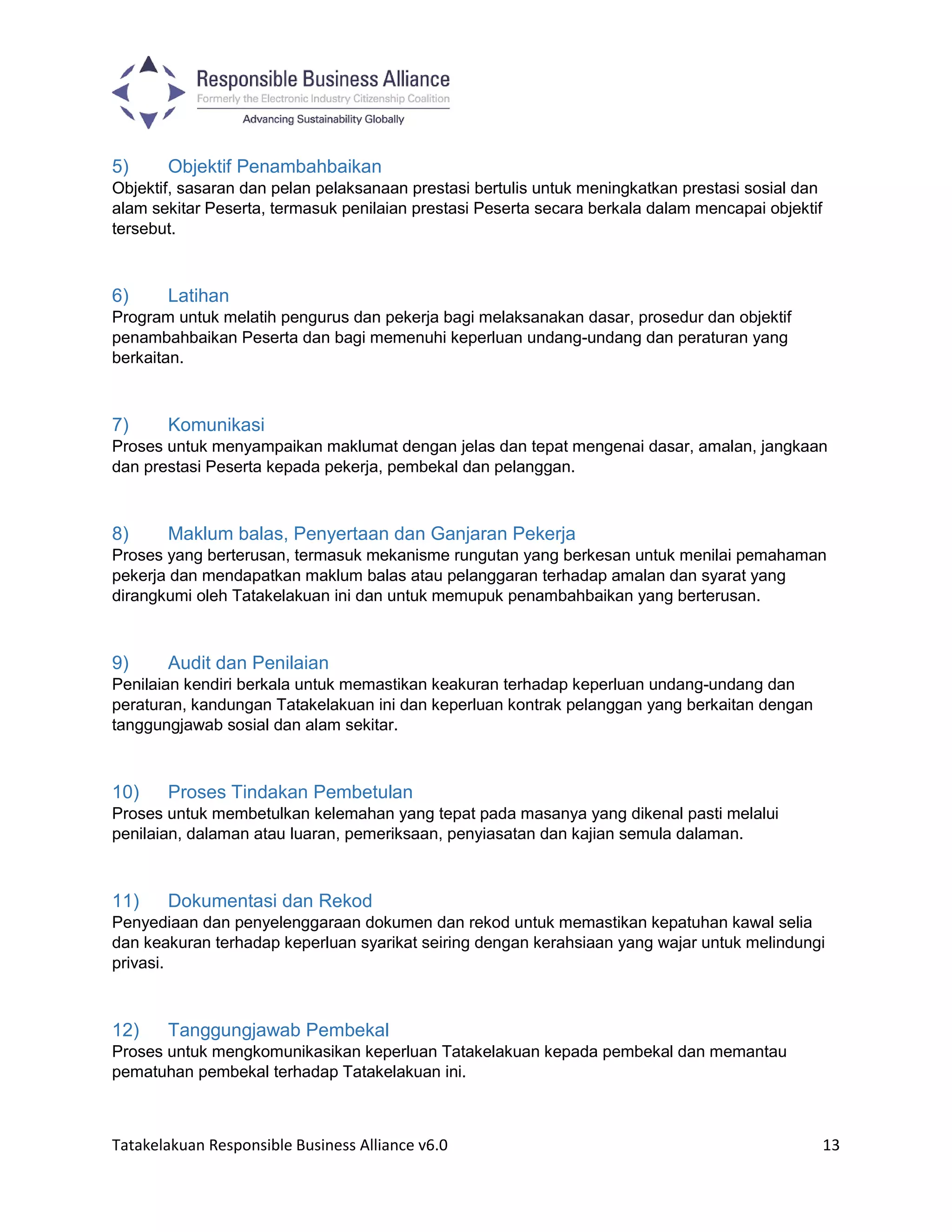 Rba code of conduct 6.0 malay | PDF