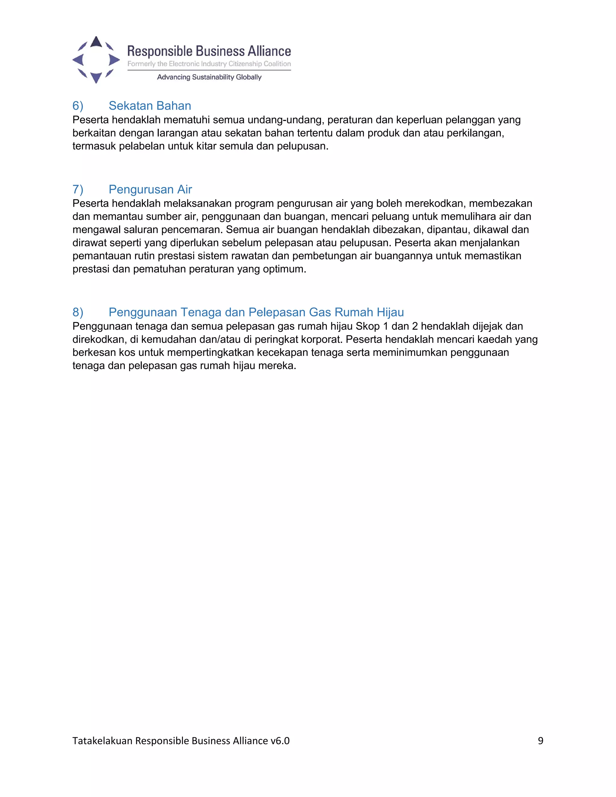 Rba code of conduct 6.0 malay | PDF